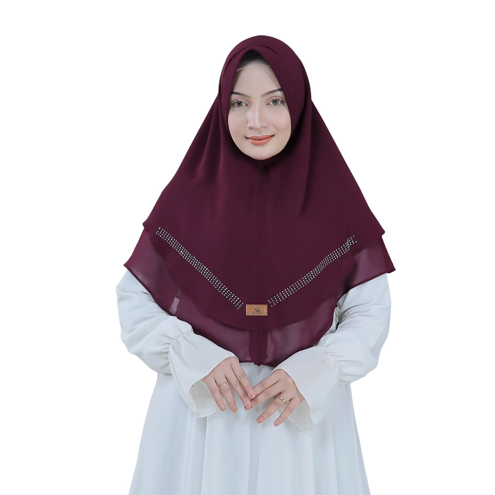 Elegant Maroon Draped Hijab for Girls - LINDA HIJAB